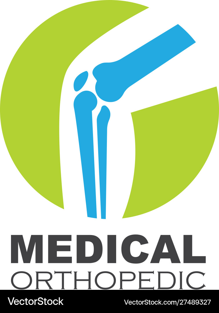 Knee joint bone logo – Royalty-Free Vector | VectorStock