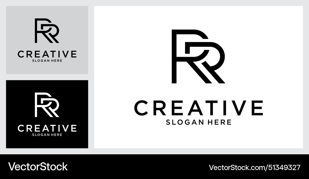 Rr or r initial letter logo design Royalty Free Vector Image