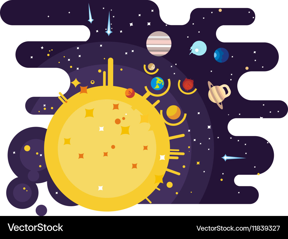 Solar system flat style Royalty Free Vector Image