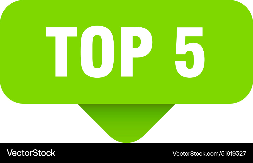 Top 5 sticker top 5 sign on transparent background