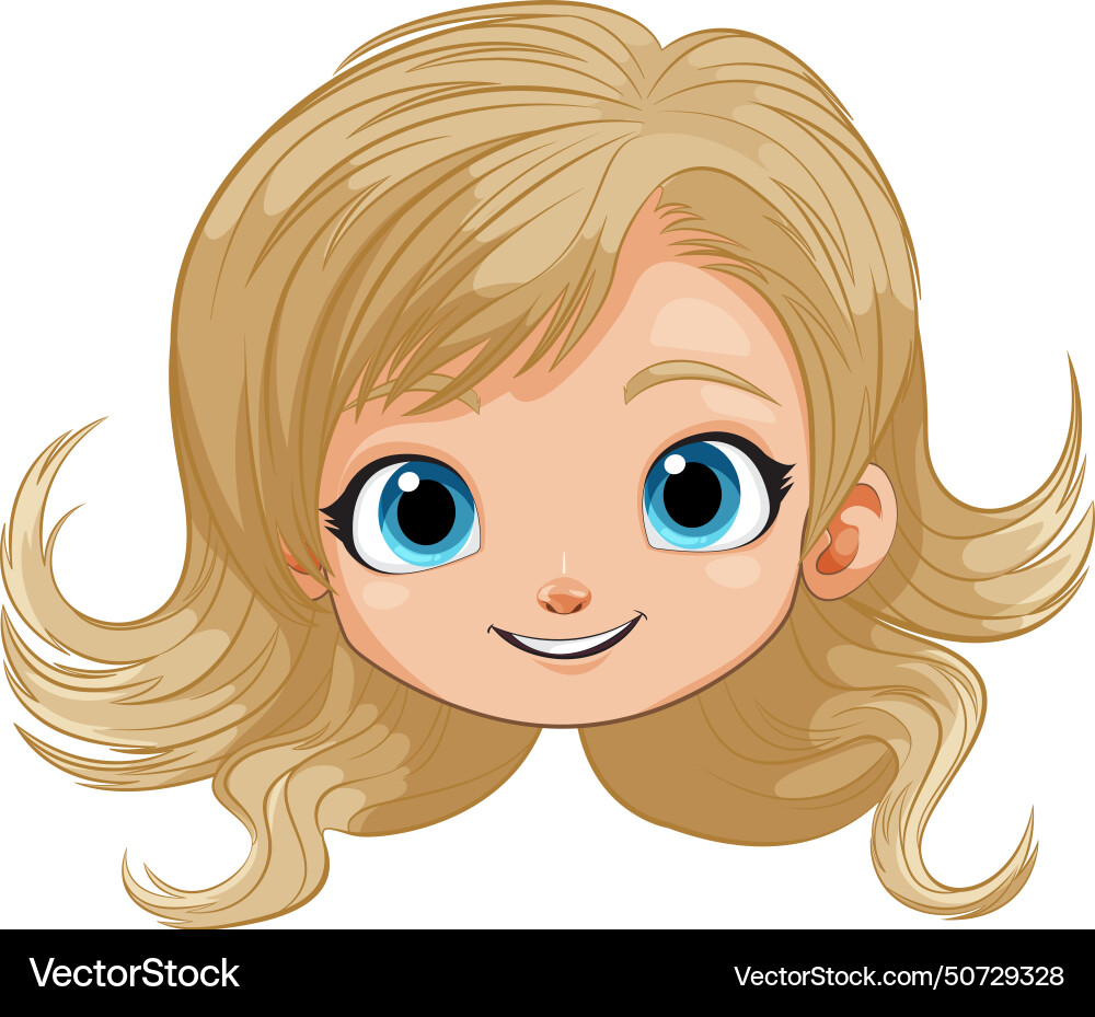 A smiling young girl Royalty Free Vector Image