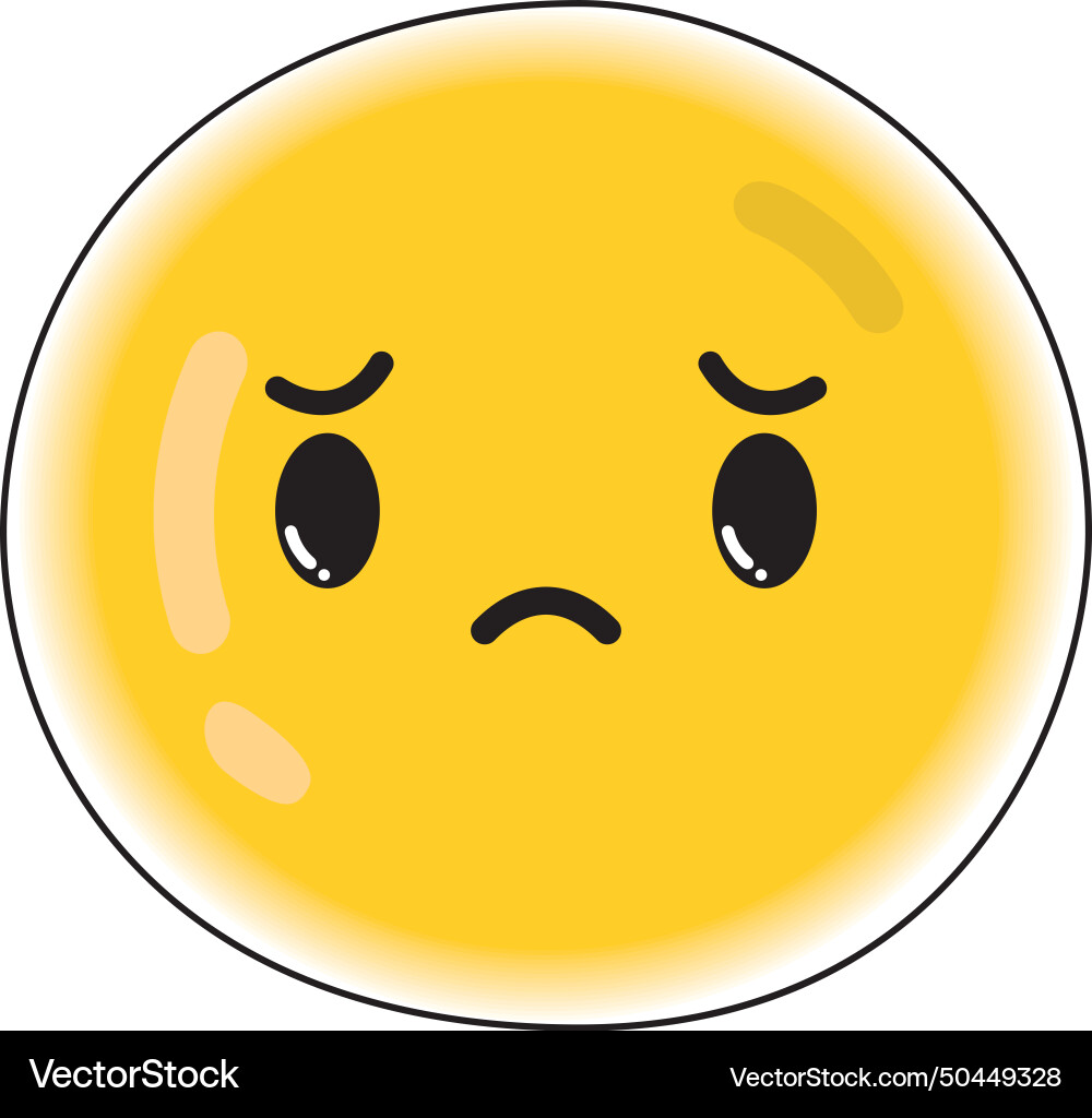 Cute sad emoji icon Royalty Free Vector Image - VectorStock