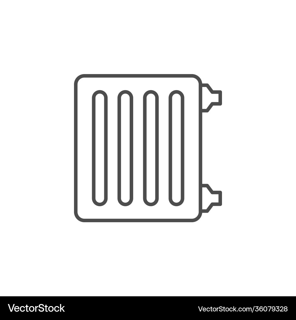 Heating radiator line outline icon Royalty Free Vector Image