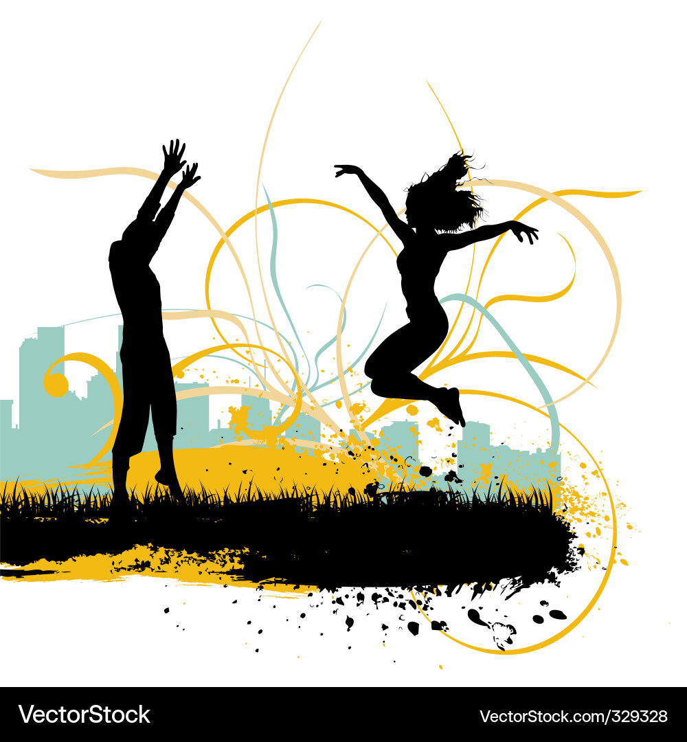 Jumping people Royalty Free Vector Image - VectorStock