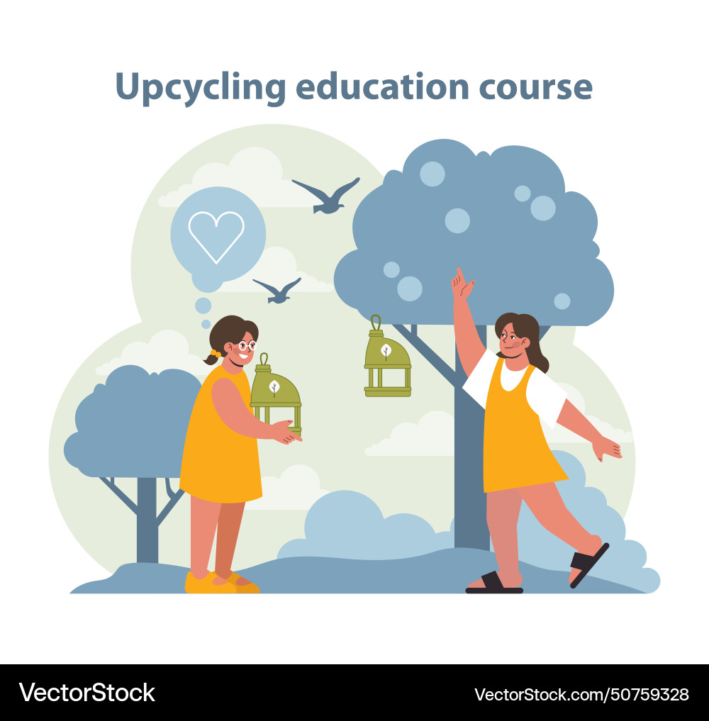 Upcycling education course two Royalty Free Vector Image