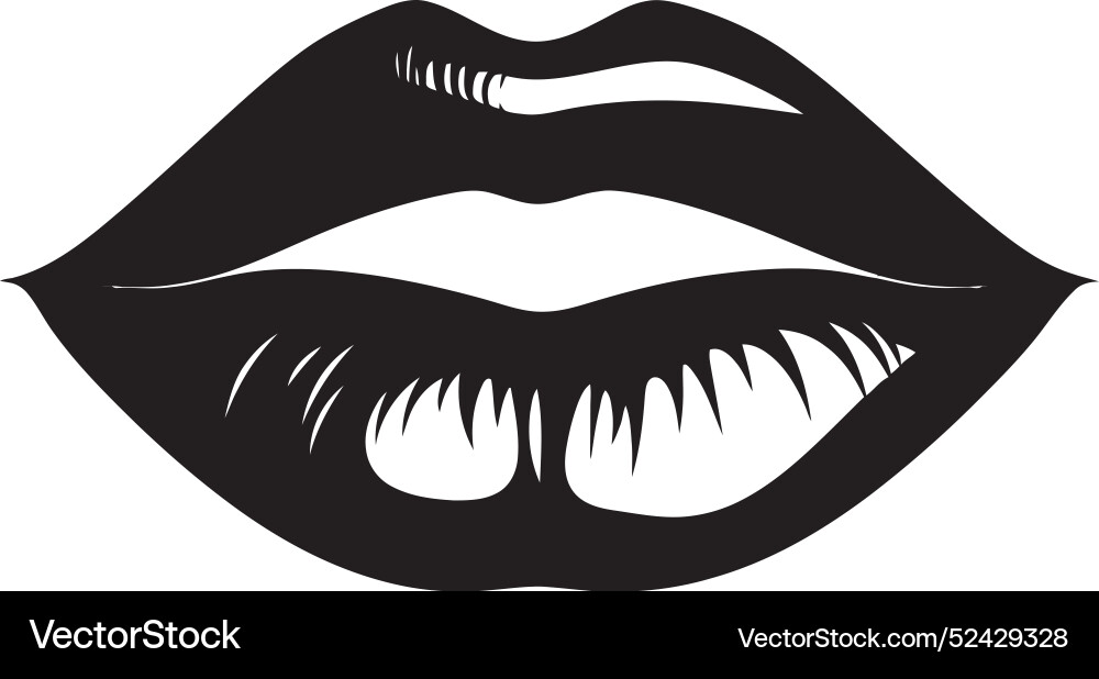 Vogue lips noir pout black edition Royalty Free Vector Image