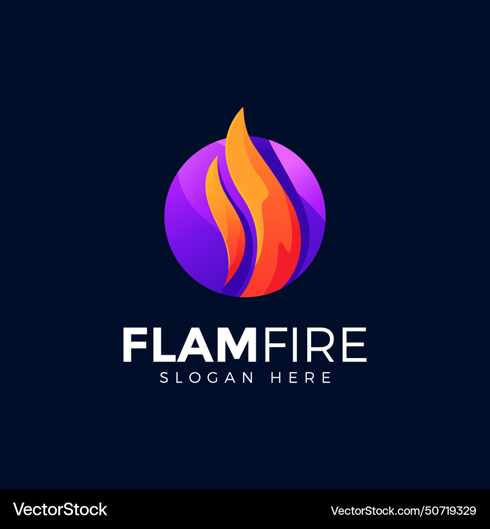 Creative flame fire logo design Royalty Free Vector Image