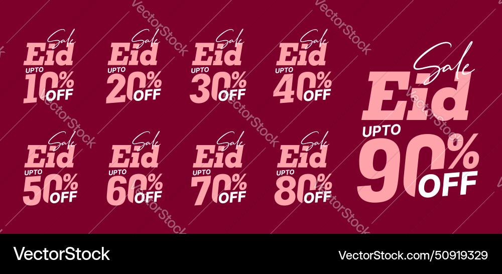 Eid sale tags - discount stickers labels Vector Image