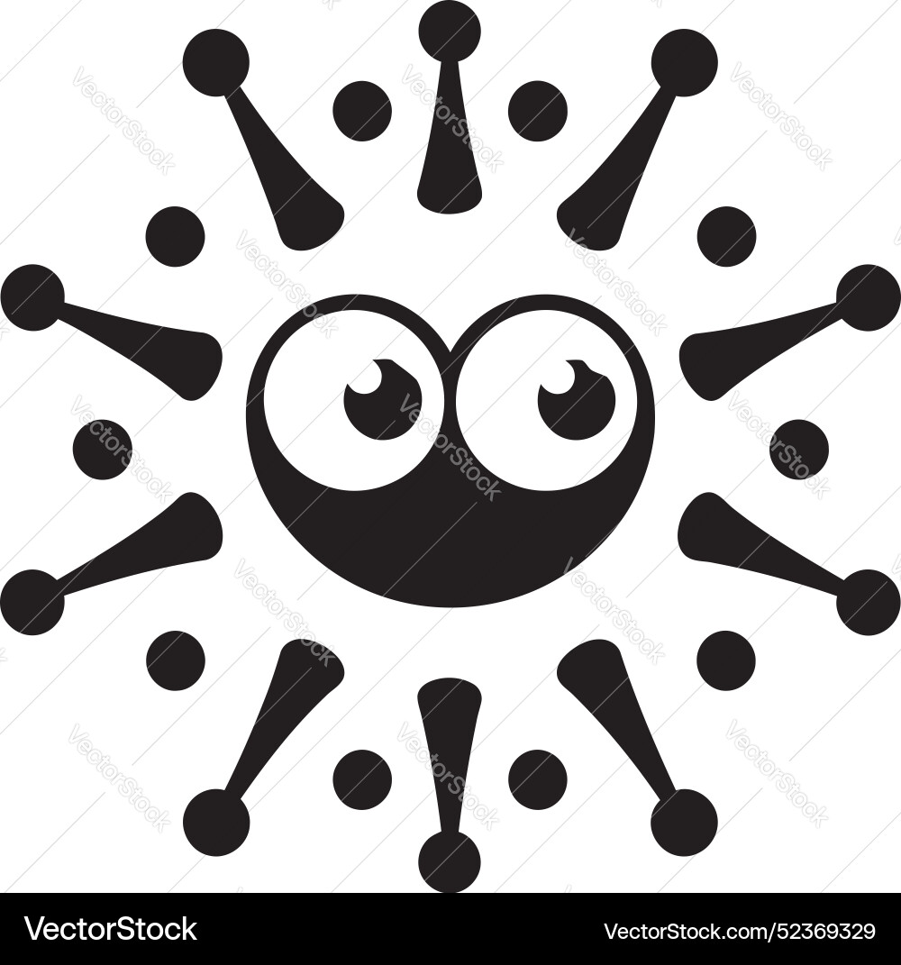 Friendly pathogen partner black logo viral whimsy Vector Image