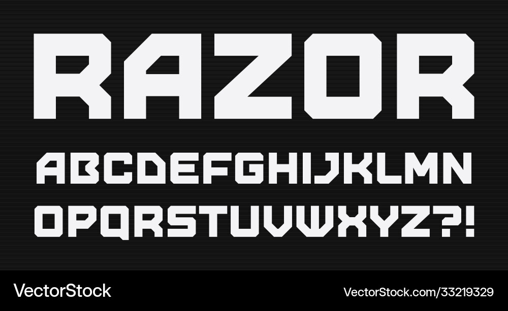 Modern geometric style alphabet bold square font Vector Image Modern geometric style alphabet bold square font Vector Image