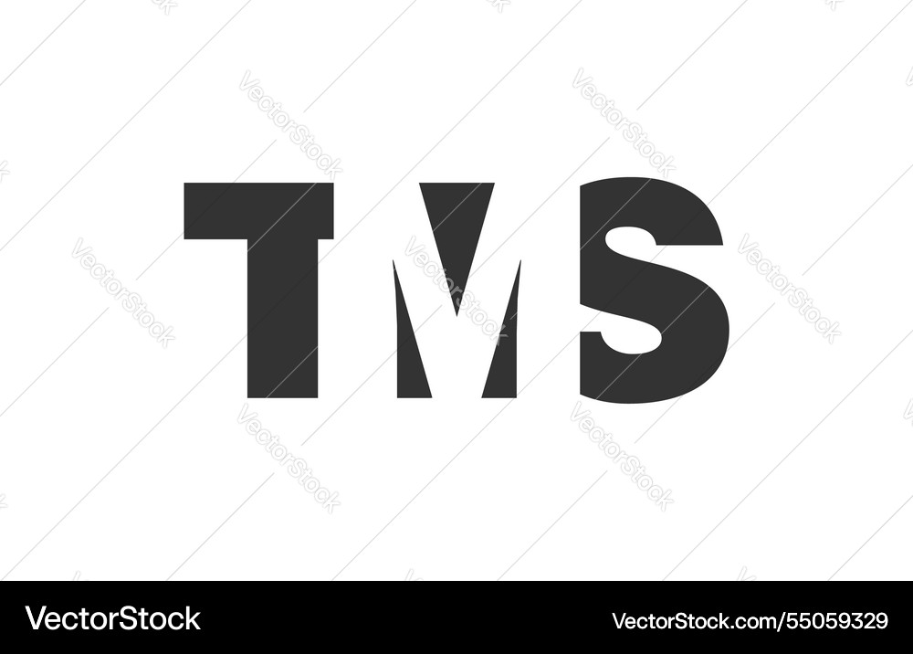 Tms logo design initial letter t m s bold font Vector Image