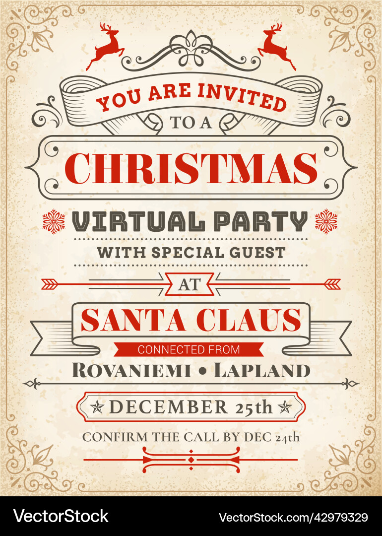 Winter Christmas Party Invitation Royalty Free Vector Image
