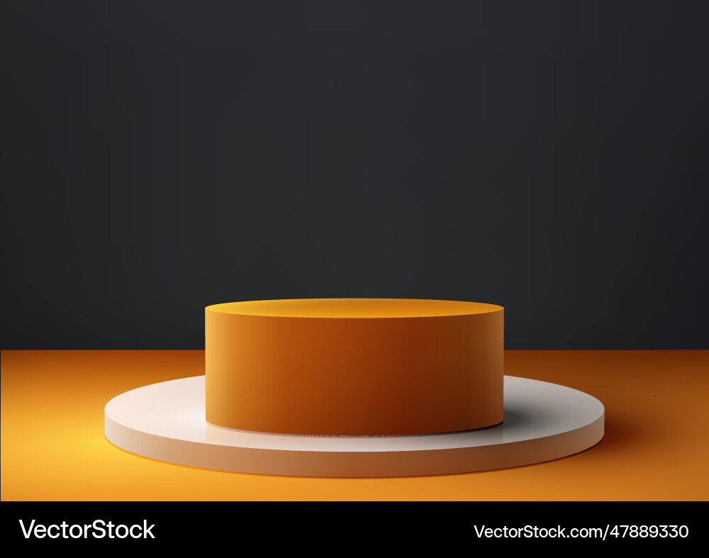 3d white and yellow podium stand Royalty Free Vector Image