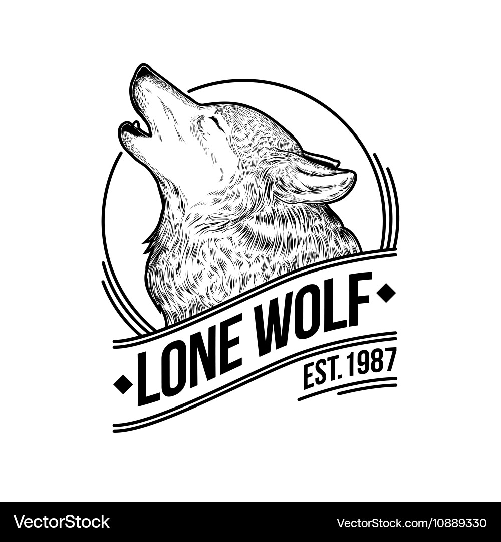 A howling wolf Royalty Free Vector Image - VectorStock