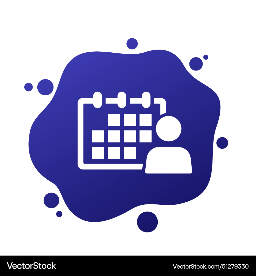 Appointment icon with a calendar Royalty Free Vector Image