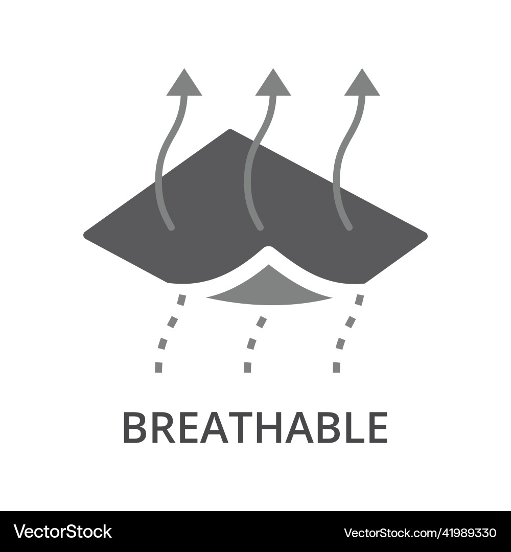 Breathable fabric material feature icon Royalty Free Vector