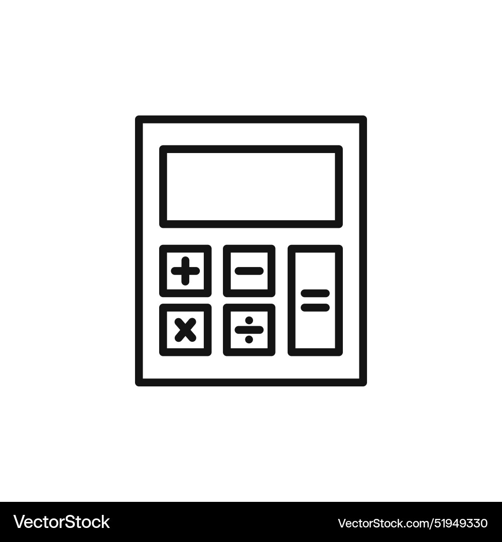 Calculator logo sign outline Royalty Free Vector Image