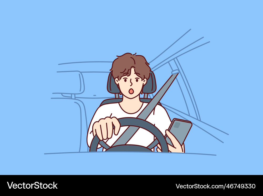 Distracted Driver - Phone Danger Royalty Free Vector Image