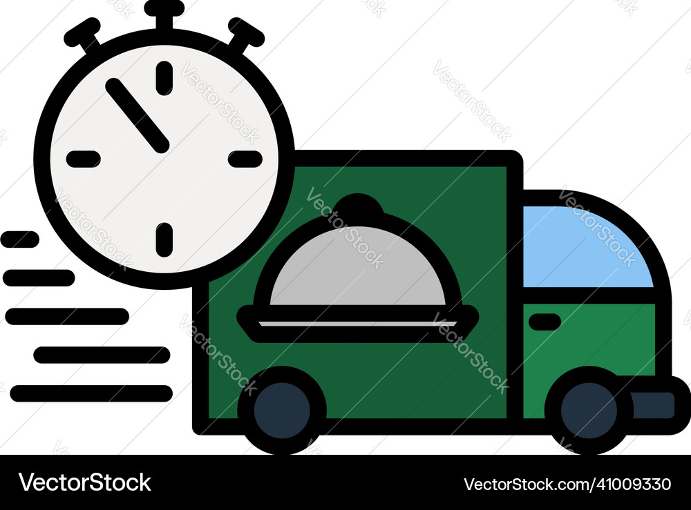 Fast food delivery car icon Royalty Free Vector Image