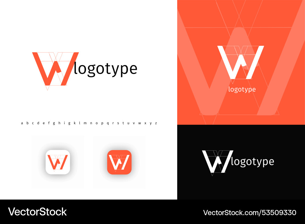Minimalistic geometric letter w monogram Vector Image