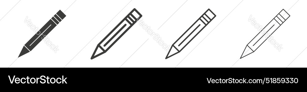Pencil icon set draw or edit symbol Royalty Free Vector