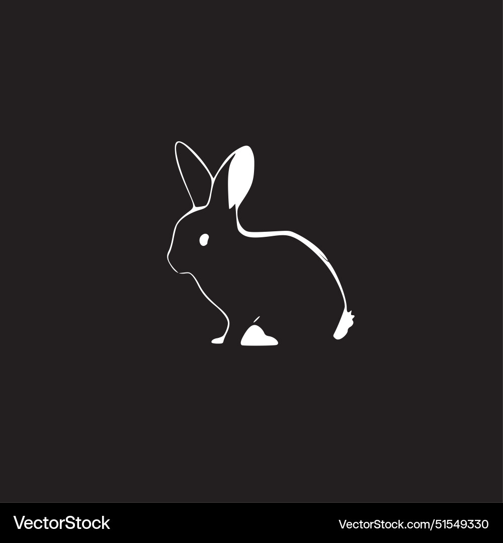 Rabbit - black and white Royalty Free Vector Image