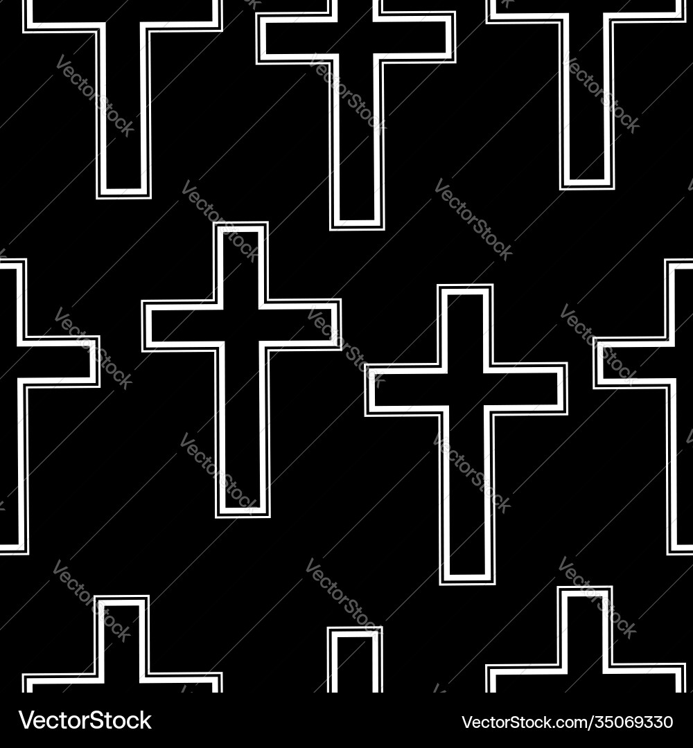 Seamless pattern simple white christian crosses Vector Image