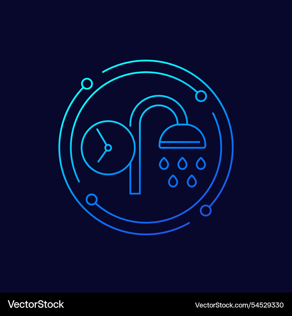 Shower time icon in linear design Royalty Free Vector Image