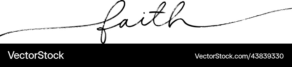 Single word faith hand written line calligraphy Vector Image