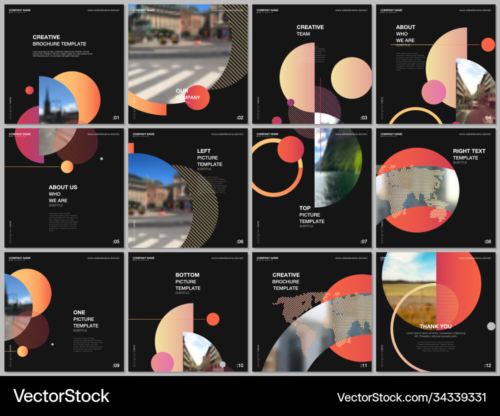 Brochure layout square format covers design Vector Image