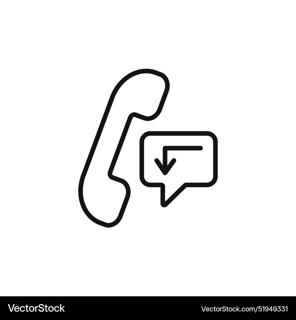 Call back logo sign outline Royalty Free Vector Image