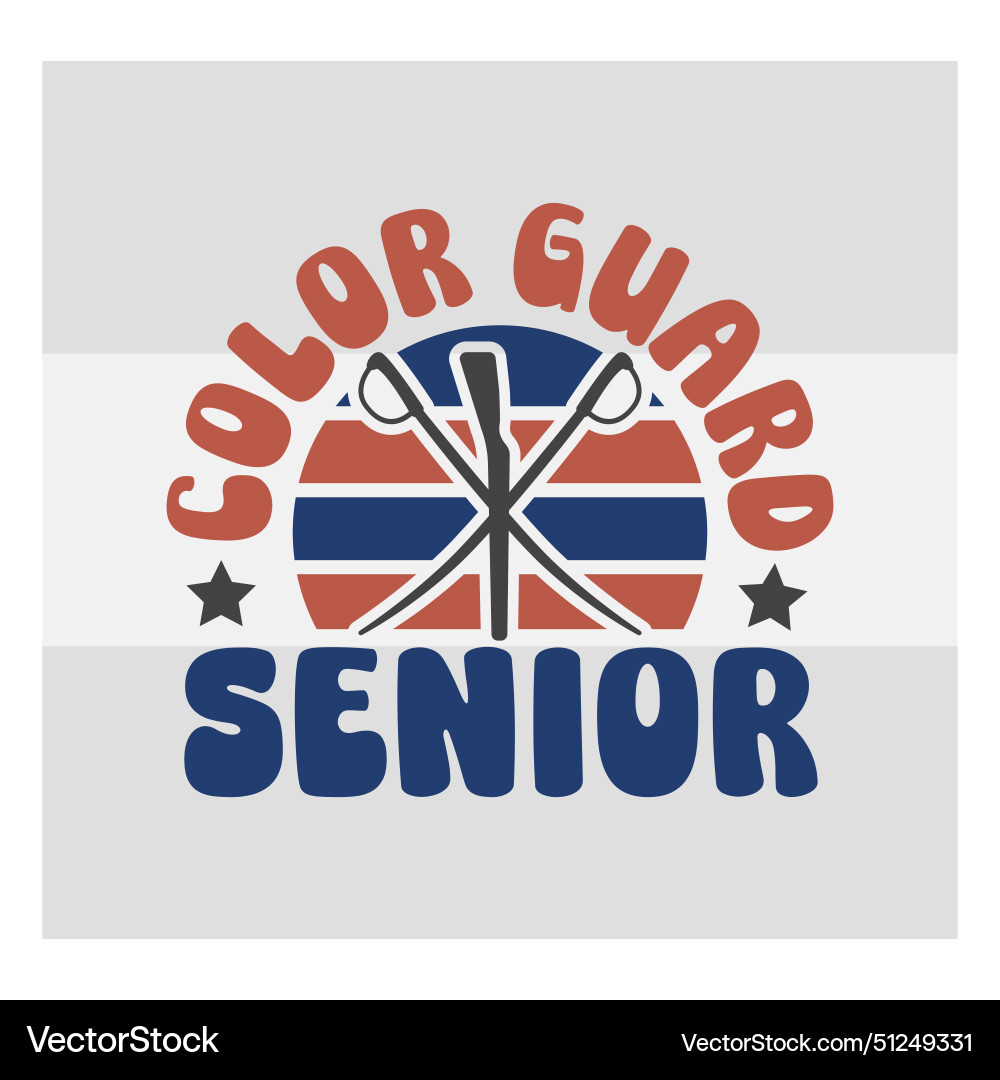 Color guard senior svg marching band Royalty Free Vector
