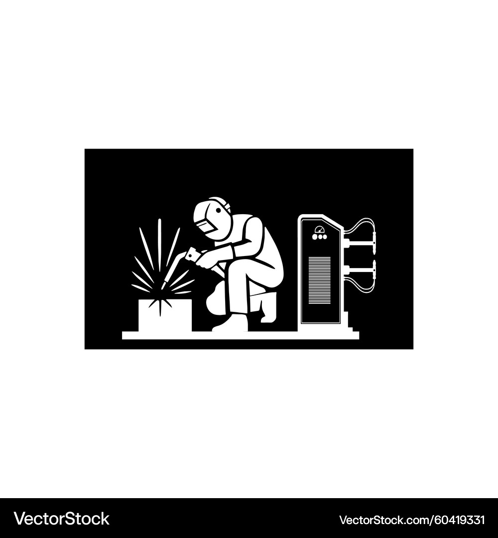 Electric Welder Silhouette - Welding Process – Royalty-Free Vector ...