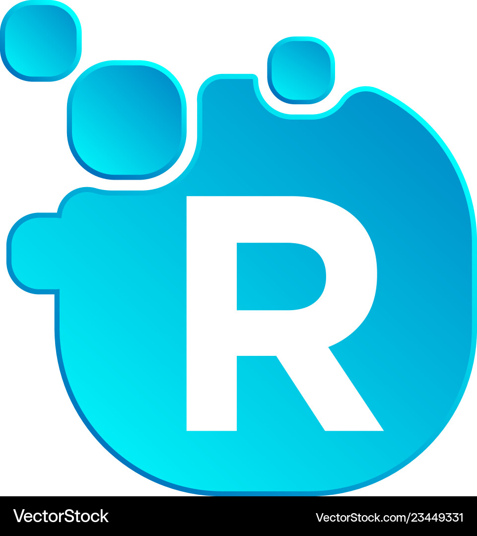 Letter r bubble logo template or icon Royalty Free Vector