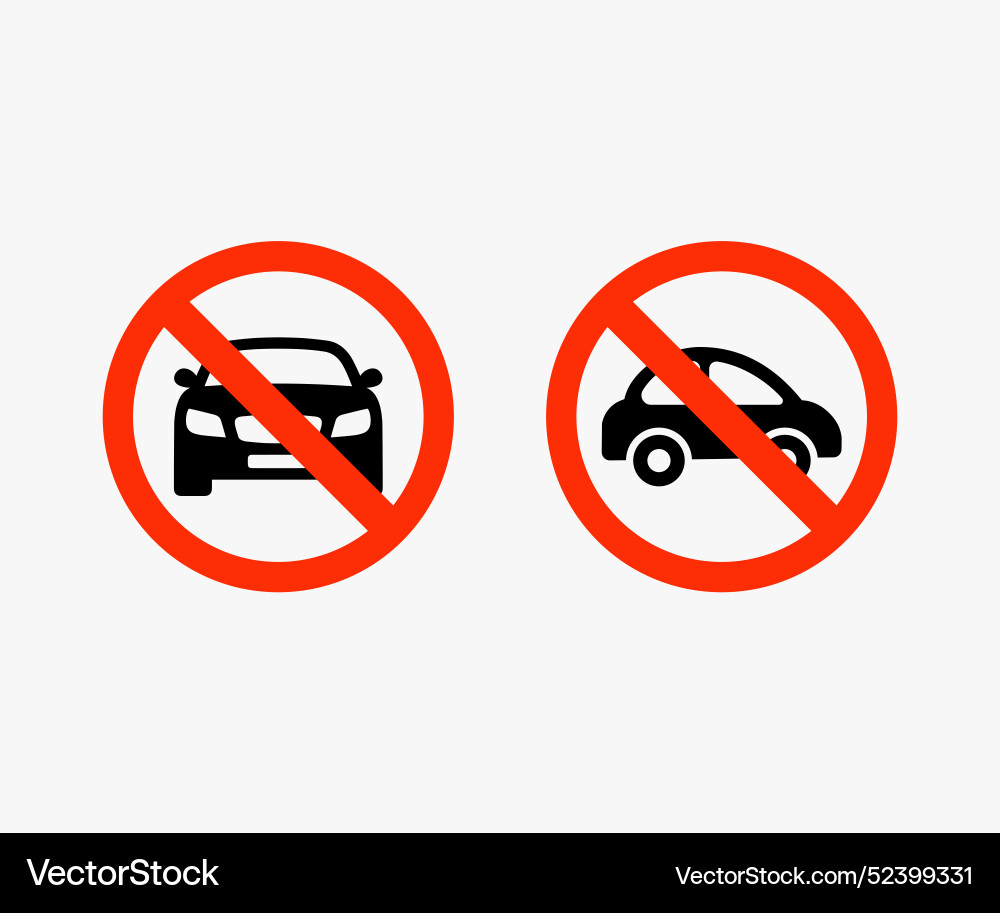 No car sign and parking traffic Royalty Free Vector Image