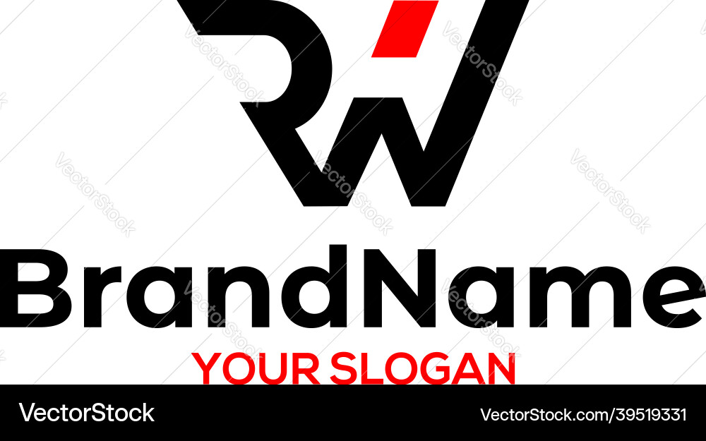 Rw and h logo design Royalty Free Vector Image