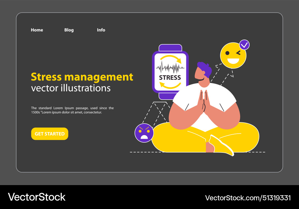 Stress management concept showcases the use Vector Image