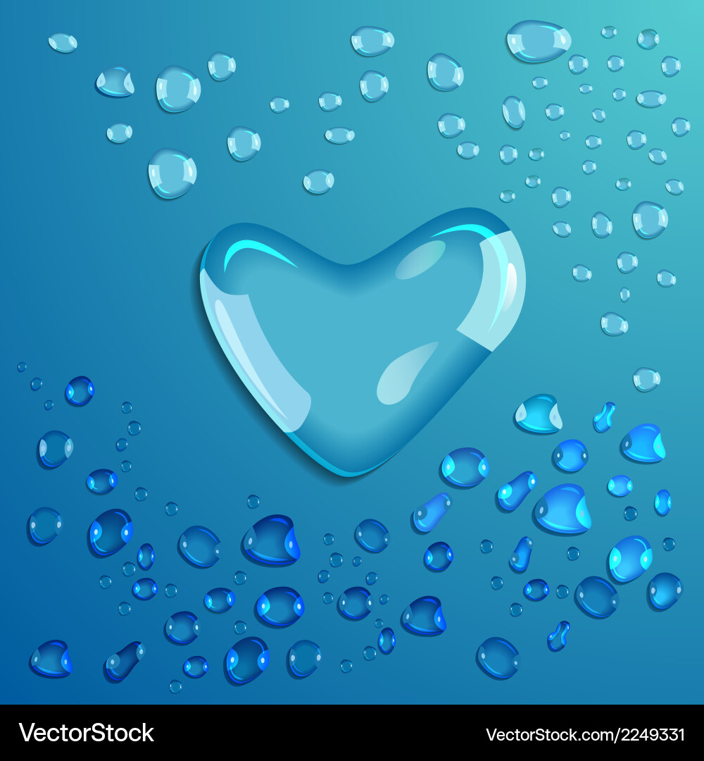 Waterdrop heart Royalty Free Vector Image - VectorStock