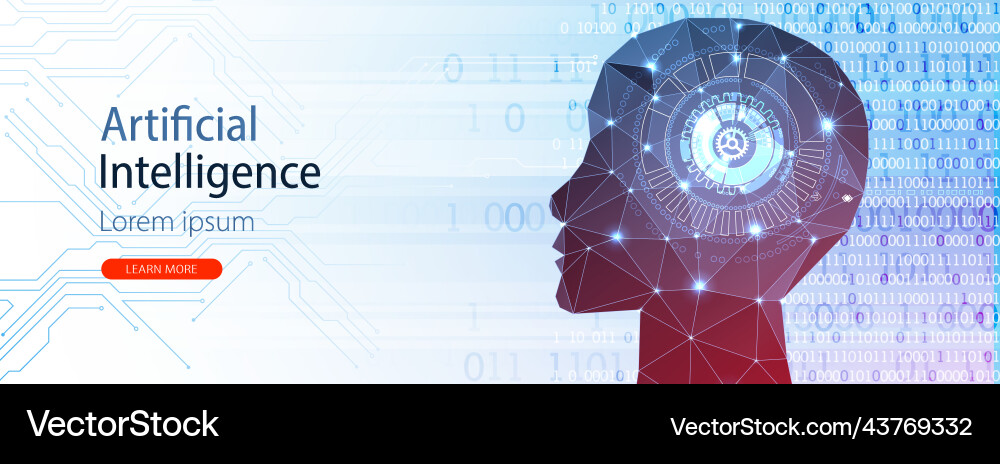 Artificial intelligence concept creative brain Vector Image