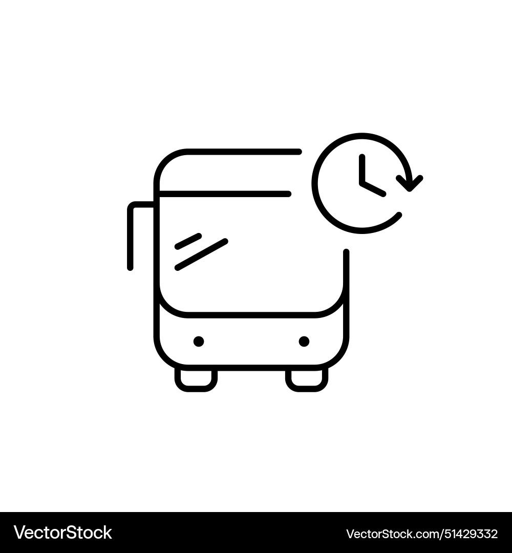 Bus and clock public transportation schedule Vector Image