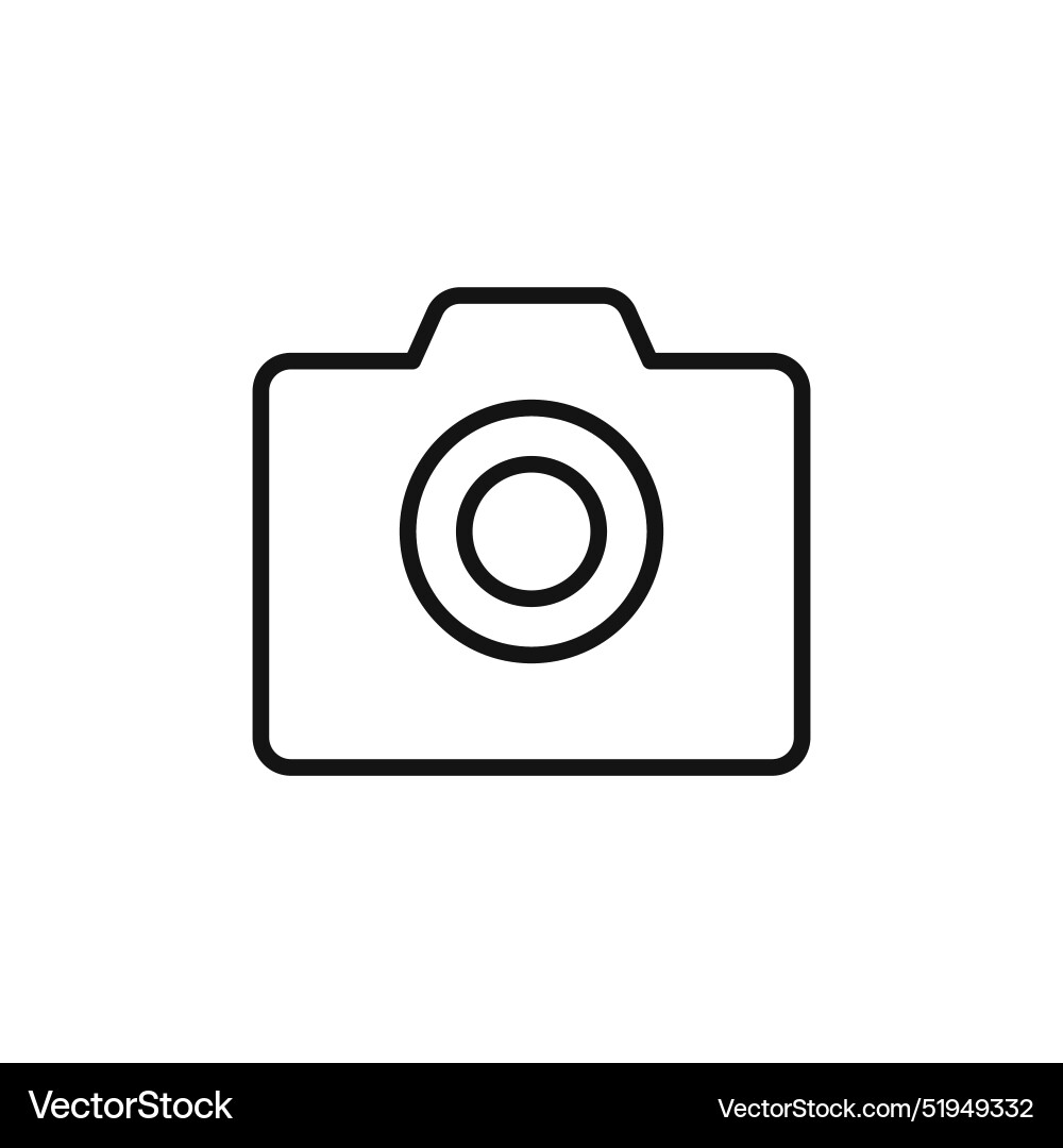 Camera logo sign outline Royalty Free Vector Image