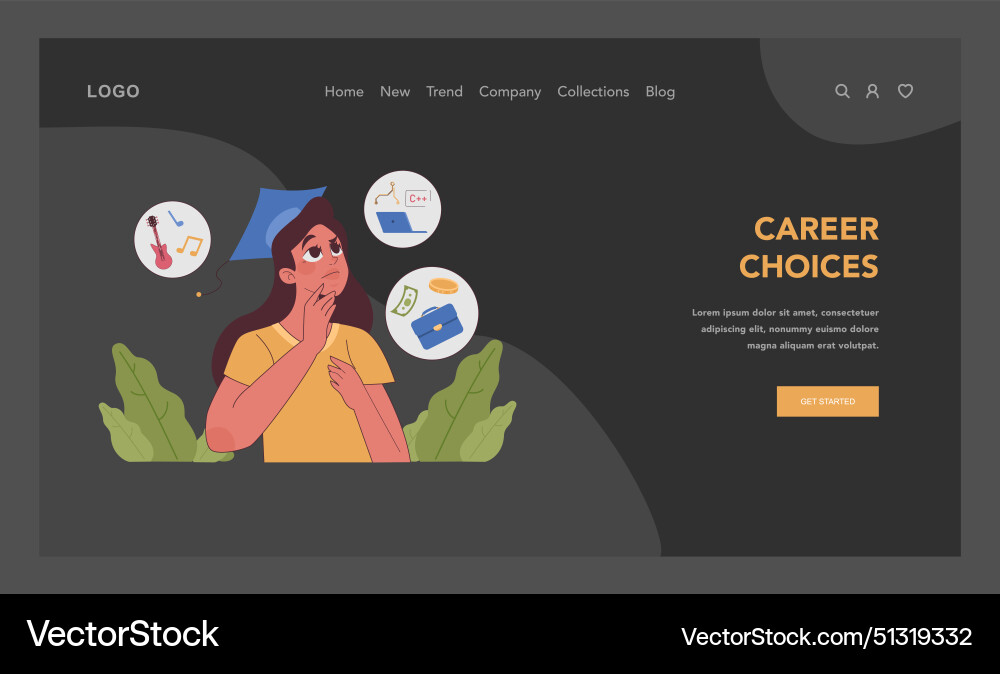 Career choices concept flat Royalty Free Vector Image