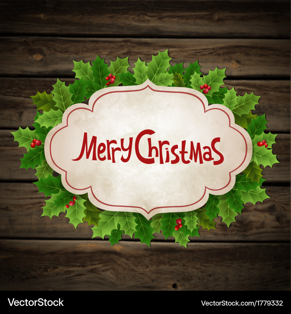 Christmas holly Royalty Free Vector Image - VectorStock