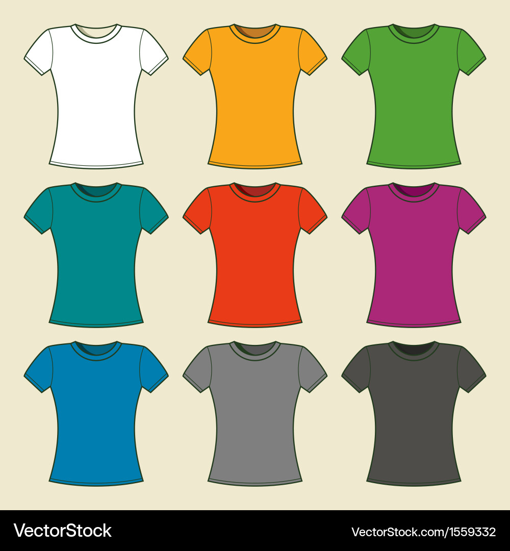 Colorful t-shirts template Royalty Free Vector Image