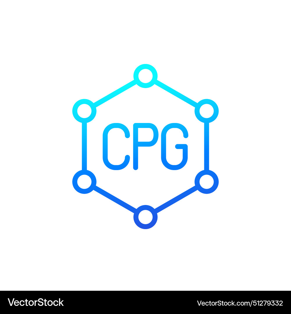 Cpg icon on white consumer packaged goods Vector Image