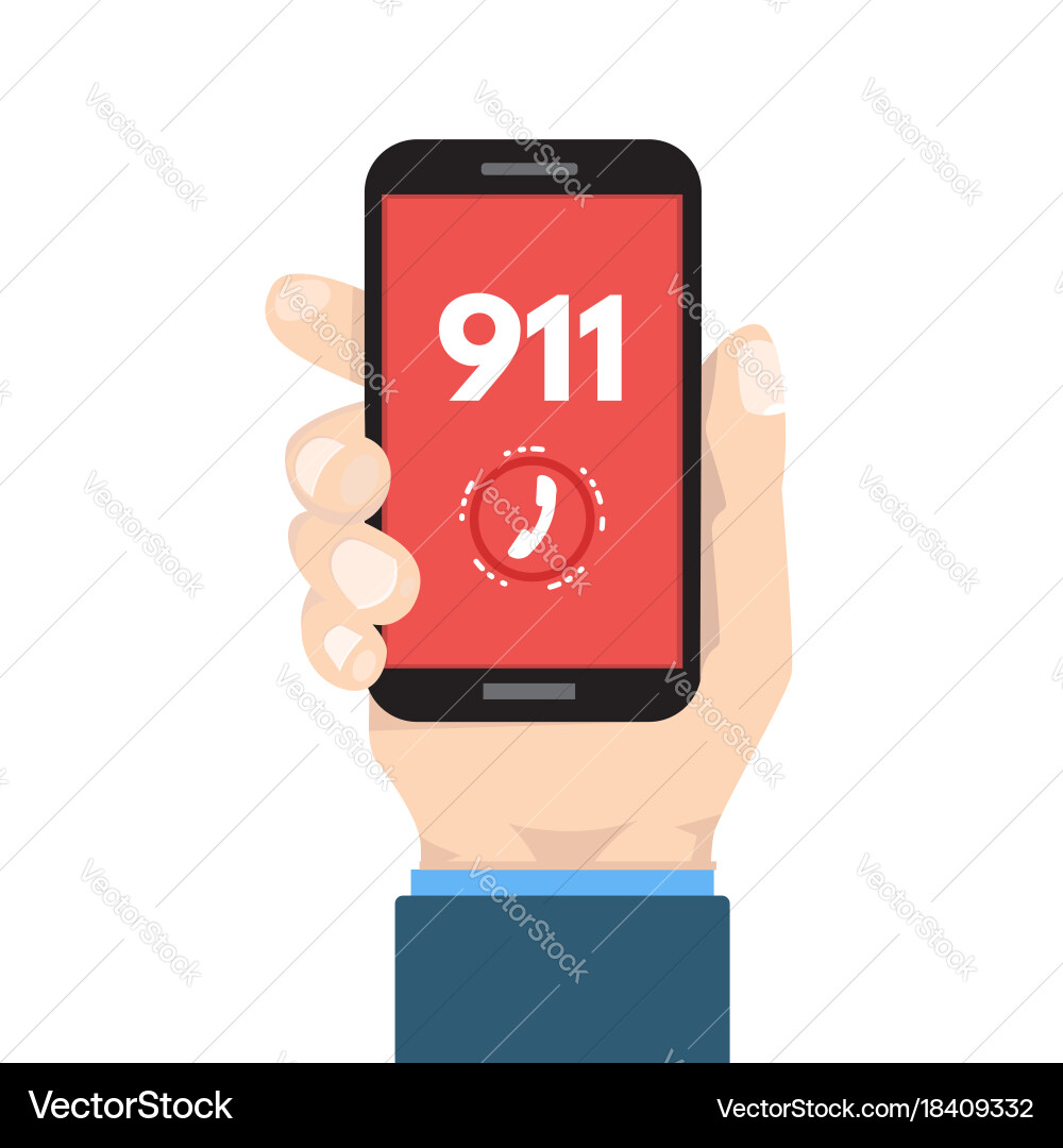 Emergency Call 911 Phone Royalty Free Vector Image