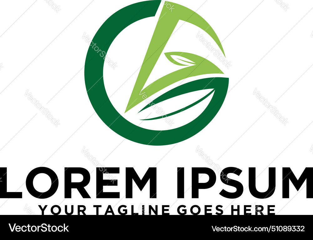 Garden green gg letter logo Royalty Free Vector Image