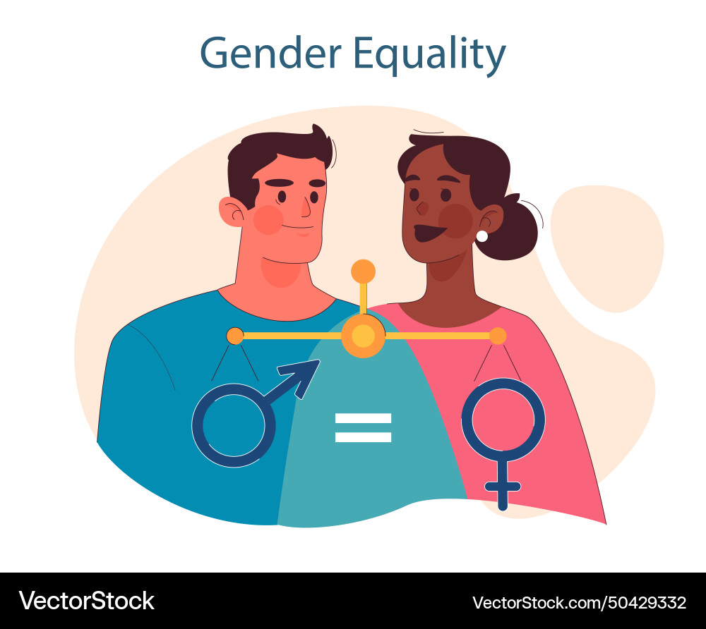Gender equality balanced representation Royalty Free Vector