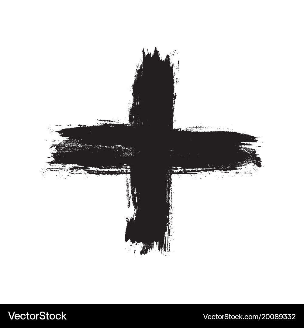 Grunge Cross Brushstroke Royalty Free Vector Image