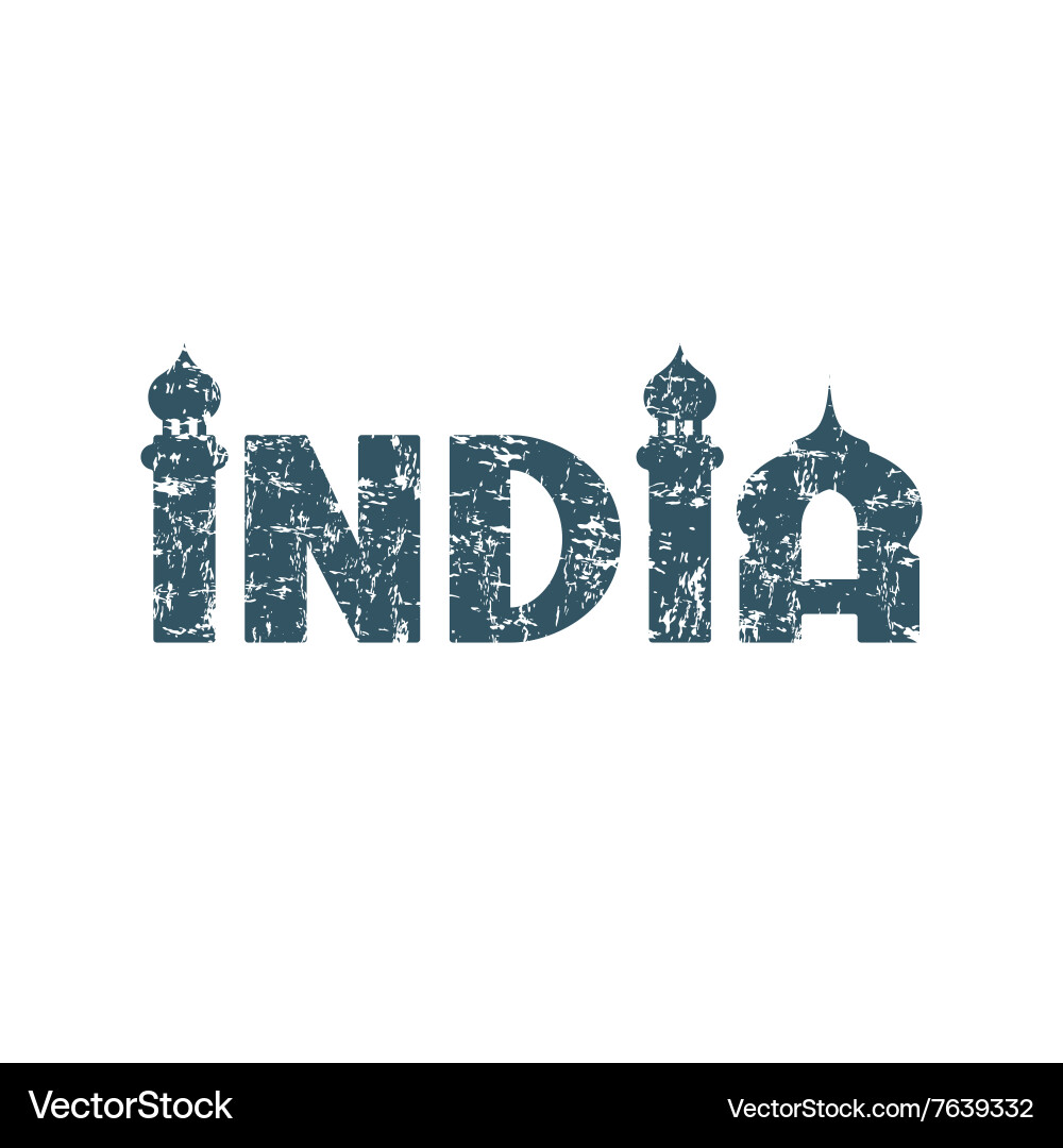 India hand lettering Royalty Free Vector Image